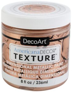 decoart texture metallics 8oz rose gld