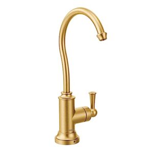 moen brushed gold sip traditional cold water kitchen beverage faucet with optional filtration system, s5510bg