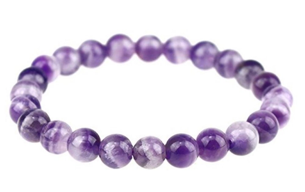 Adabele Real Natural Purple Amethyst Bracelet 7.5 inch Stretch Gemstone Beaded Bracelet Chakra Healing Crystal Stone Jewelry Women Men Mom Gift (Unisex) GB8-B16