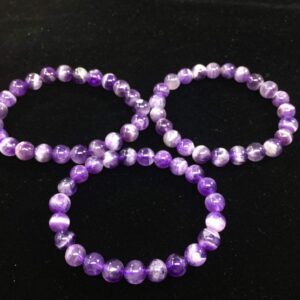 Adabele Real Natural Purple Amethyst Bracelet 7.5 inch Stretch Gemstone Beaded Bracelet Chakra Healing Crystal Stone Jewelry Women Men Mom Gift (Unisex) GB8-B16