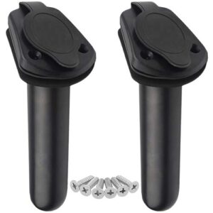 wmycongcong 2 pcs kayak deck plastic flush mount fishing boat rod holder with cap cover for kayak boat canoe