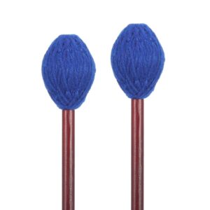 buytra medium hard yarn head keyboard marimba mallets with maple handle, blue