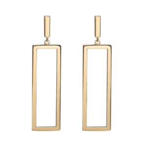 gold rectangle geometric drop dangle earrings for women fashion prom jewelry