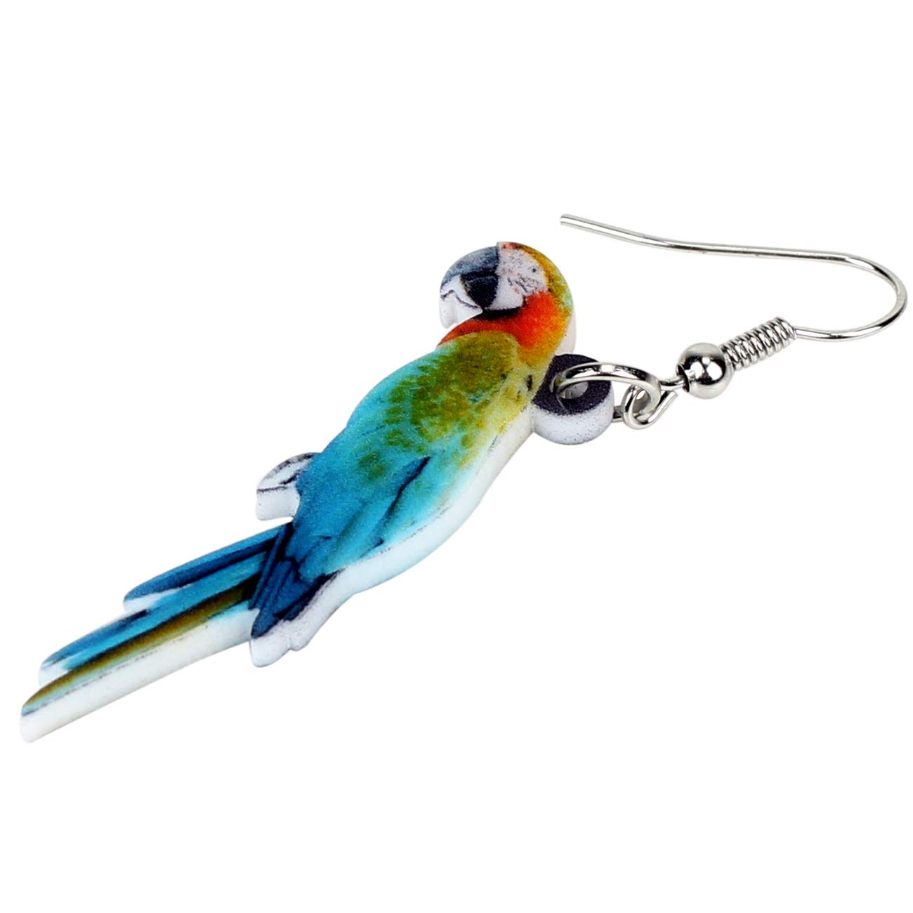 NEWEI Acrylic Macaw Parrot Earrings Dangle for Women Charm Hawaiian Jewelry Accessories (Multicolor)