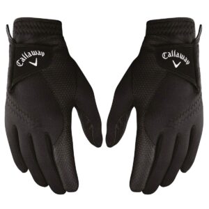 callaway golf women's thermal grip, cold weather golf gloves, black, medium, 1 pair, (left and right)