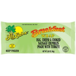 los cabos breakfast burritos/wraps (sausage, egg & cheese, 2.95 oz-- pack of 72)