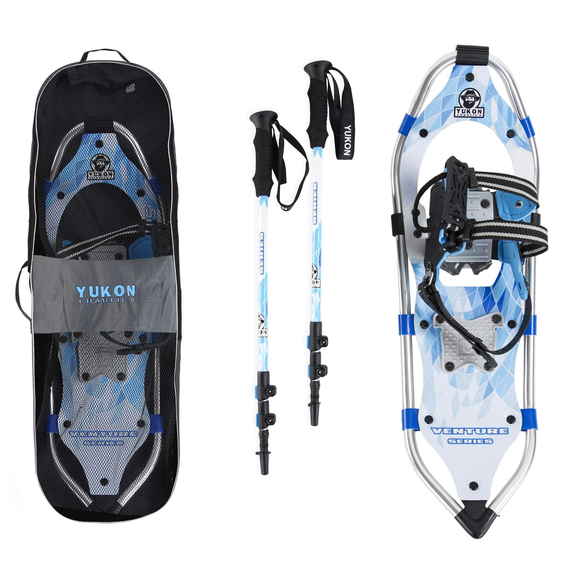 Yukon Charlie's Advanced 8 x 21 Inch Womens Snowshoe Kit w/ Poles & Bag (2 Pack)