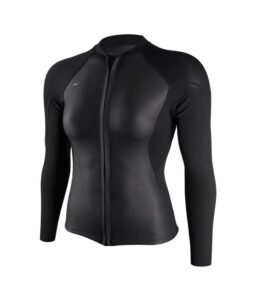 o'neill wetsuits women's bahia 1/.5mm full zip jacket, glide black, 14