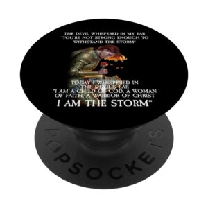 i am the storm woman popsockets popgrip: swappable grip for phones & tablets