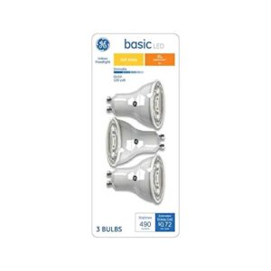 ge basic 3-pack 50 w equivalent 2700k warm white mr16 led light fixture light bulbs gu10 pin base 120v light fixture light bulbs