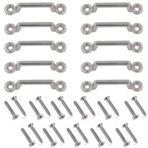 yyst stainless steel bimini pad eye bimini footman's loop heavy duty for boat ,kayak tie downs w hardware-10/pk