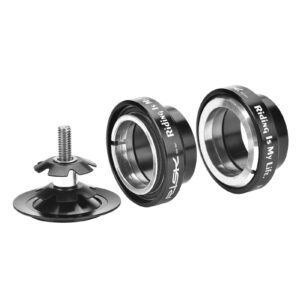 Bike Bearing Headset CNC High Machining Aluminum Alloy 34mm Bike Headset Fork Bearings Accessory(Black)