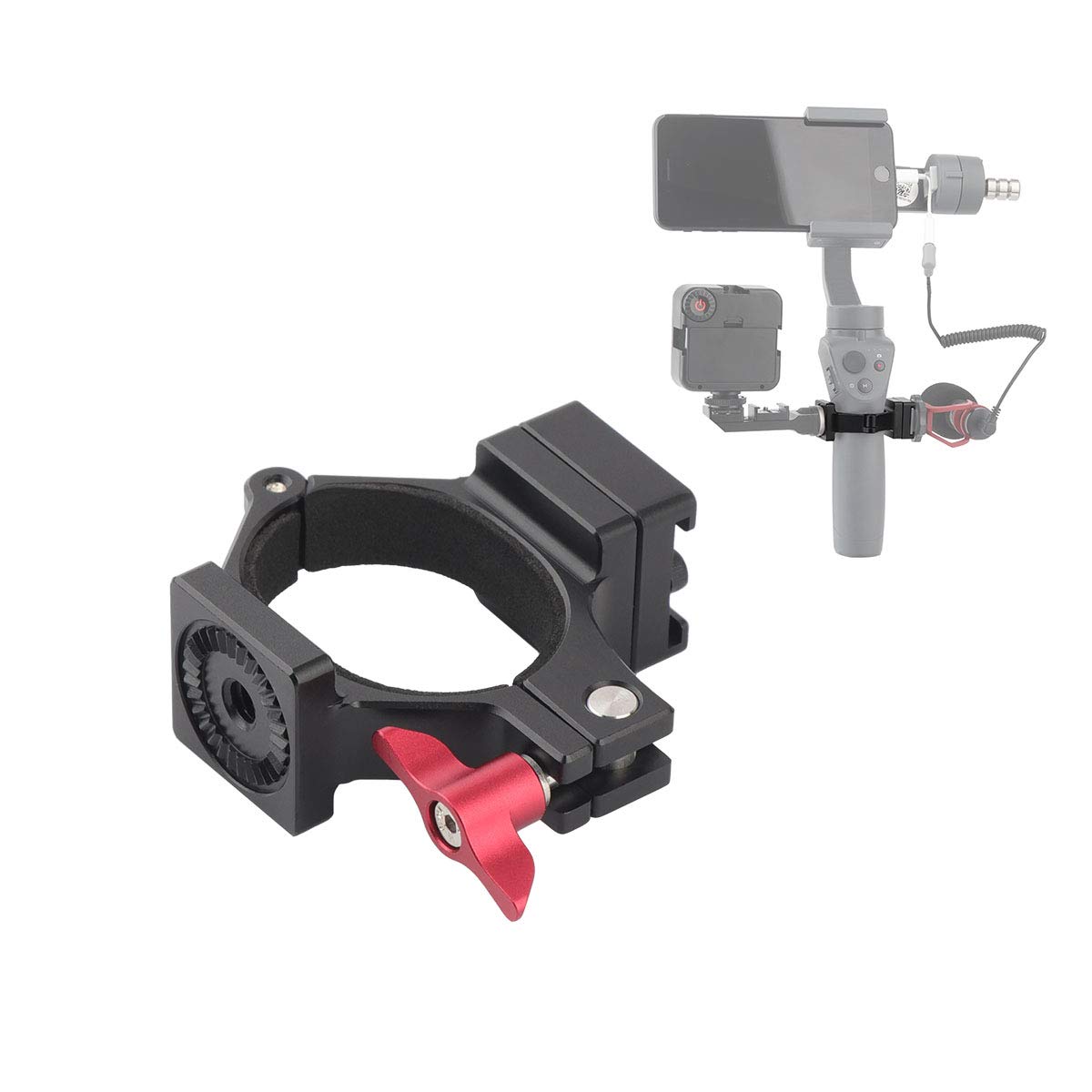 AFVO Ring Hot Shoe Adapter for DJI om 4 (Osmo Mobile 4), Osmo Mobile 3, Osmo Mobile 2 and Osmo Mobile 1, Adapter for Microphone and Light