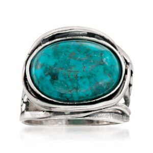 ross-simons turquoise ring in sterling silver. size 9