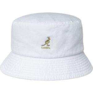 kangol washed bucket hat - white/m white, medium