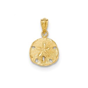 billythetree jewelry 14k yellow gold polished & textured sand dollar pendant