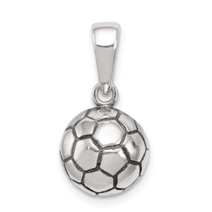 billythetree jewelry sterling silver antiqued soccer ball pendant