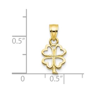 BillyTheTree Jewelry 10K Yellow Gold Four Leaf Clover Pendant