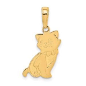 billythetree jewelry 14k yellow gold sitting cat pendant