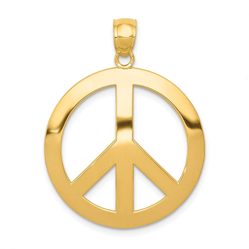 BillyTheTree Jewelry 14K Yellow Gold Peace Sign Pendant