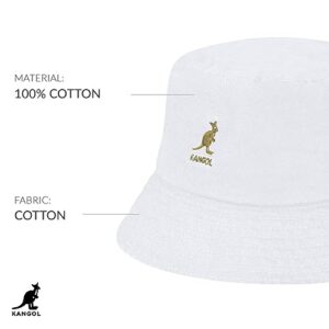 Kangol Washed Bucket Hat for Men and Women, Large, White