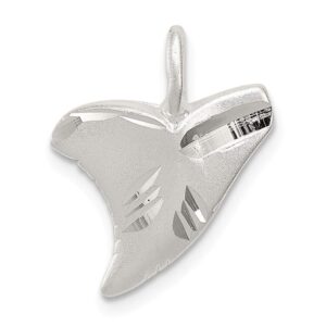 billythetree jewelry sterling silver shiny-cut shark tooth pendant