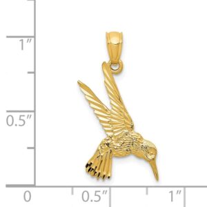 BillyTheTree Jewelry 14K Yellow Gold Hummingbird Pendant