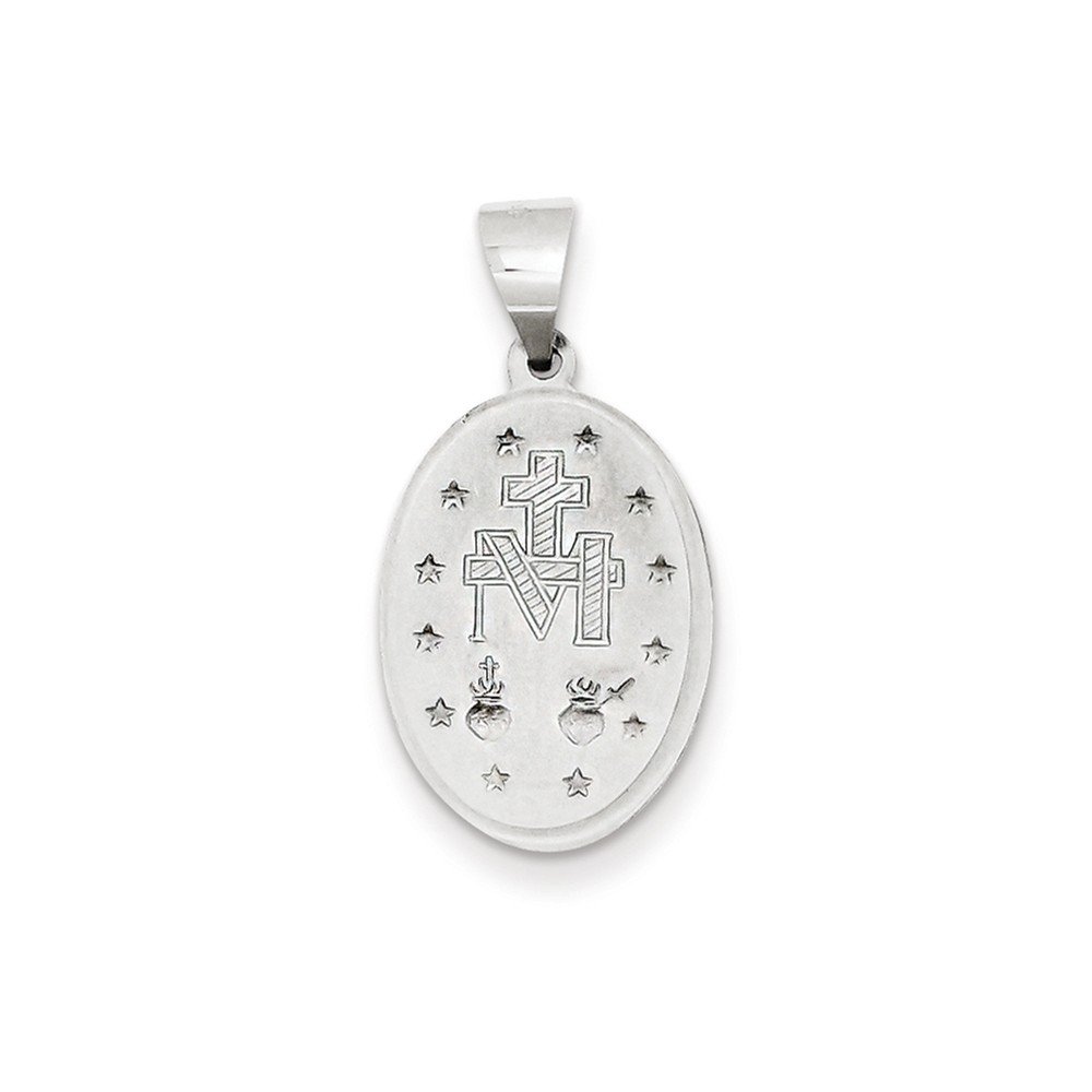 BillyTheTree Jewelry 14K White Gold Polished & Satin Miraculous Medal Pendant