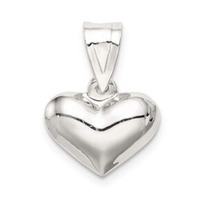 Sterling Silver Puffed Heart Pendant QC625