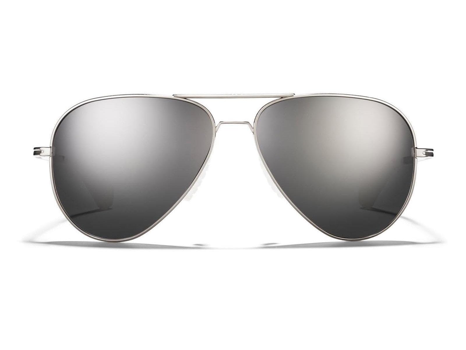 ROKA Phantom Performance Aviator Non-Polarized Sunglasses for Men and Women - Silver Frame - Dark Artic Mirror Lens