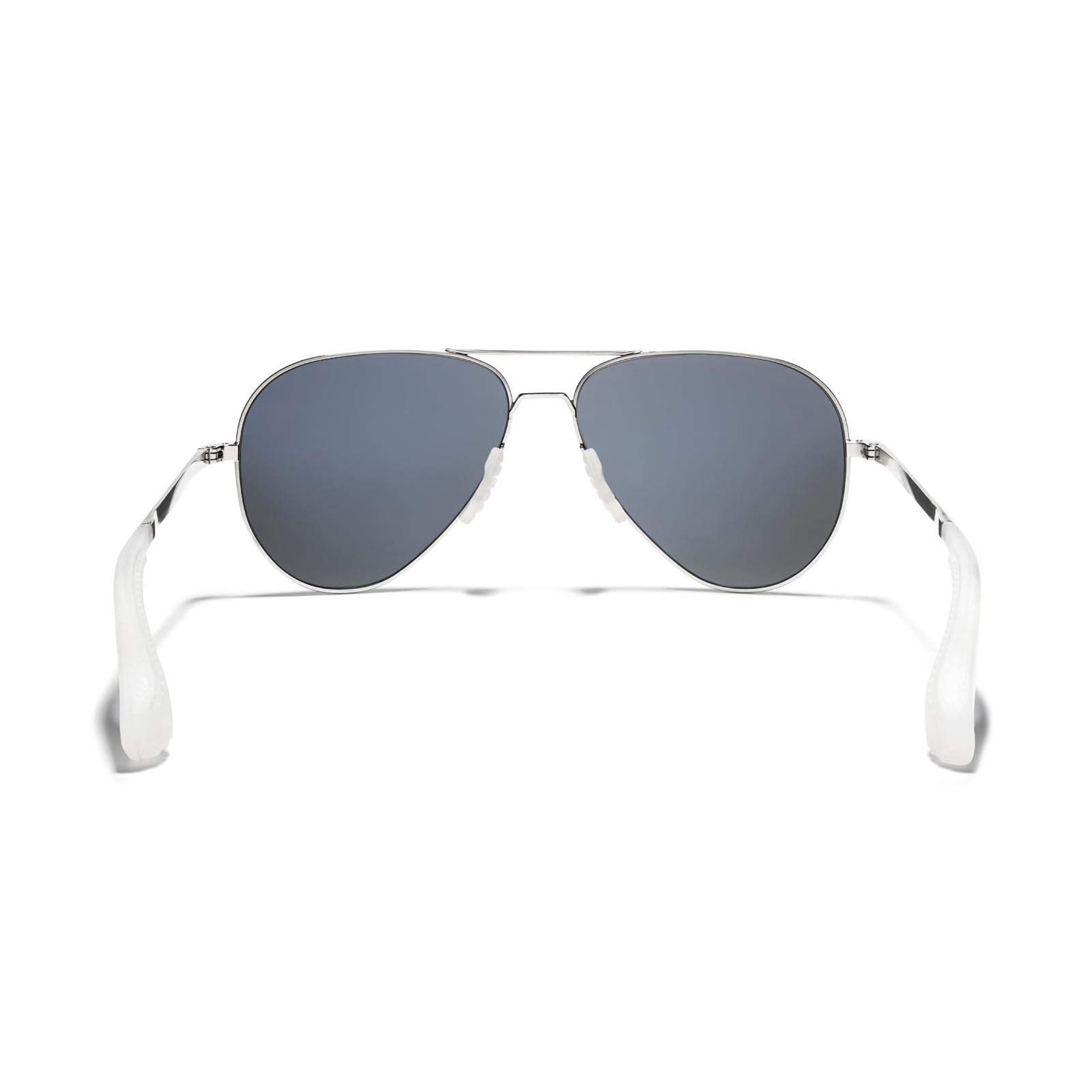 ROKA Phantom Performance Aviator Non-Polarized Sunglasses for Men and Women - Silver Frame - Dark Artic Mirror Lens