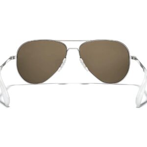 ROKA Phantom Performance Aviator Non-Polarized Sunglasses for Men and Women - Silver Frame - Dark Artic Mirror Lens