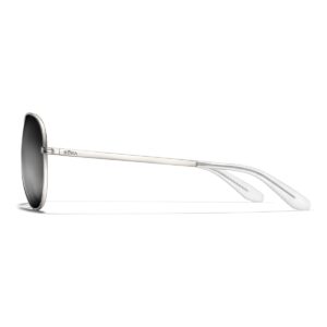 ROKA Phantom Performance Aviator Non-Polarized Sunglasses for Men and Women - Silver Frame - Dark Artic Mirror Lens