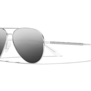 ROKA Phantom Performance Aviator Non-Polarized Sunglasses for Men and Women - Silver Frame - Dark Artic Mirror Lens