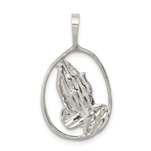 sterling silver praying hands pendant