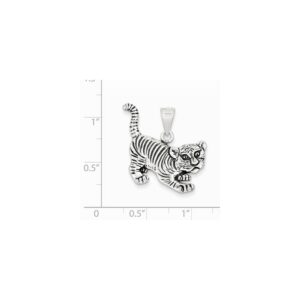 BillyTheTree Jewelry Sterling Silver Antiqued Tiger Pendant