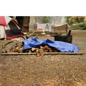 Grizzly Tarps by B-Air 8' x 10' Large Multi-Purpose Waterproof Heavy Duty Poly Tarp with Grommets Every 36", 8x8 Weave, 5 Mil Thick, for Home, Boats, Cars, Camping, Protective Cover, Pack of 4, Blue