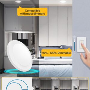 Sunco 24 Pack 5/6 Inch LED Disk Lights, Flush Mount Disc Recessed Ceiling Can Lighting, 1050 LM, 3000K Warm White, Dimmable, 15W=75W, Damp Rated ETL