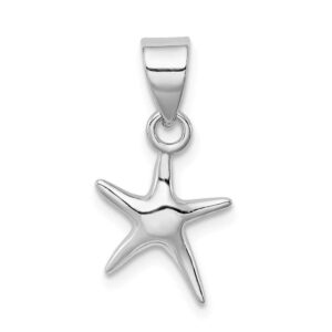 billythetree jewelry rhodium-plated sterling silver starfish pendant