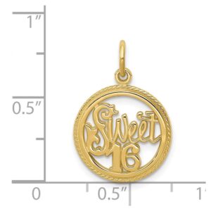 BillyTheTree Jewelry 10K Yellow Gold Sweet 16 Charm