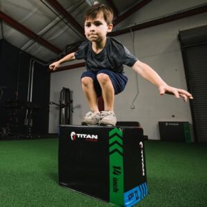 Titan Fitness Youth Heavy Foam Plyometric Jump Box, 12in 14in 16in, Pro-Duty Foam Plyo Box, Step Up Exercise Platform, Box Squat workout Step, Box Jumps for Home Gym, Box Jump Plyometric Box