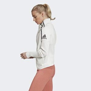 adidas Women's Zone Prime Knit Heather Jacket, Raw White/White, Small