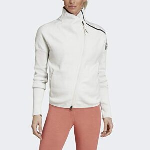 adidas Women's Zone Prime Knit Heather Jacket, Raw White/White, Small