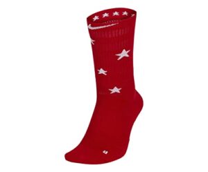 nike elite basketball crew socks stars and stripes large (fits men 8-12) red, white, blue sx7424-608