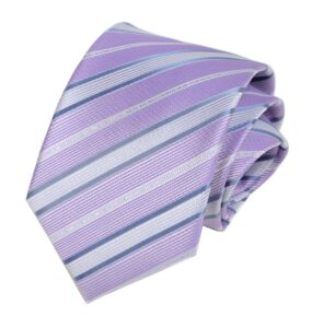 men boys trendy lavender ties striped patterned graduation student silk neckties