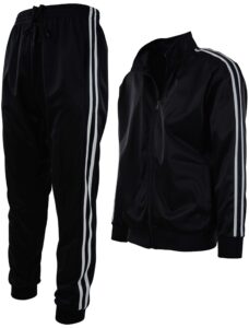 choiceapparel mens athletic 2 piece tracksuit set (3xl, 888-black)