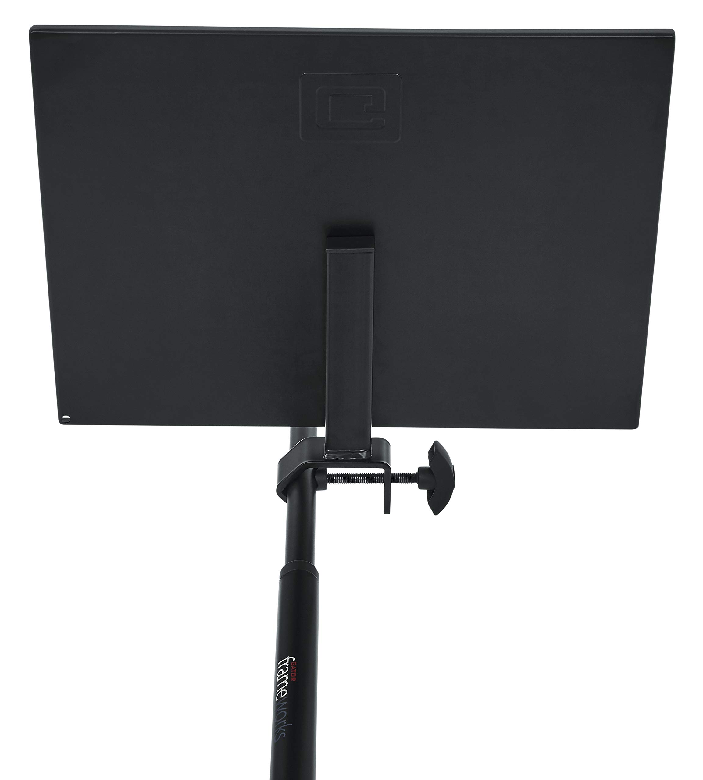 Gator FrameworksCases Microphone Stand Clamp-On Utility Shelf 15" x 11" Surface Area with 10 Pound Weight Capacity, Black, 11" x 15" (GFW-SHELF1115)