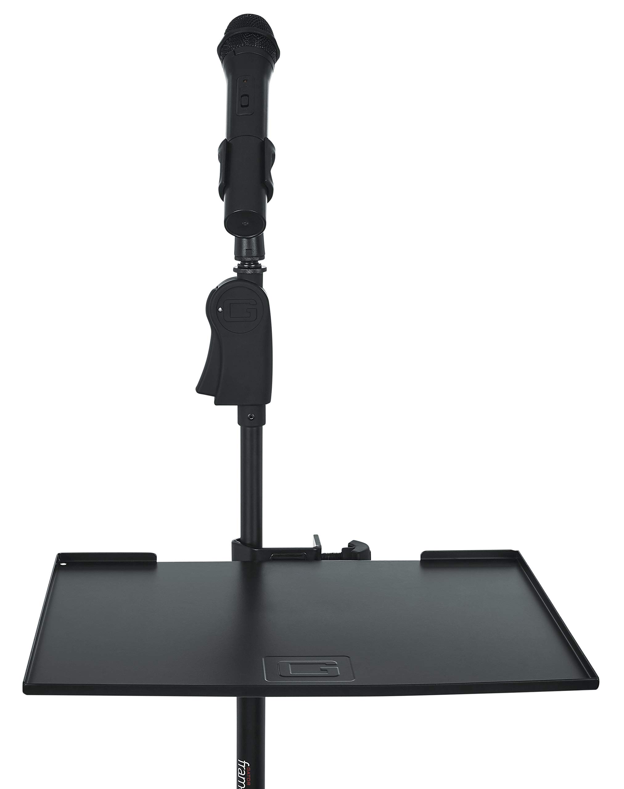 Gator FrameworksCases Microphone Stand Clamp-On Utility Shelf 15" x 11" Surface Area with 10 Pound Weight Capacity, Black, 11" x 15" (GFW-SHELF1115)