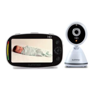 summer infant baby pixel zoom hd video baby monitor with 5" display & remote steering camera, clearer nighttime views & sleepzone boundary alerts, high definition