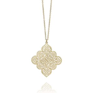 pomina gold silver geometric filigree pendent long necklace casual sweater gold chain necklaces for women (worn gold)